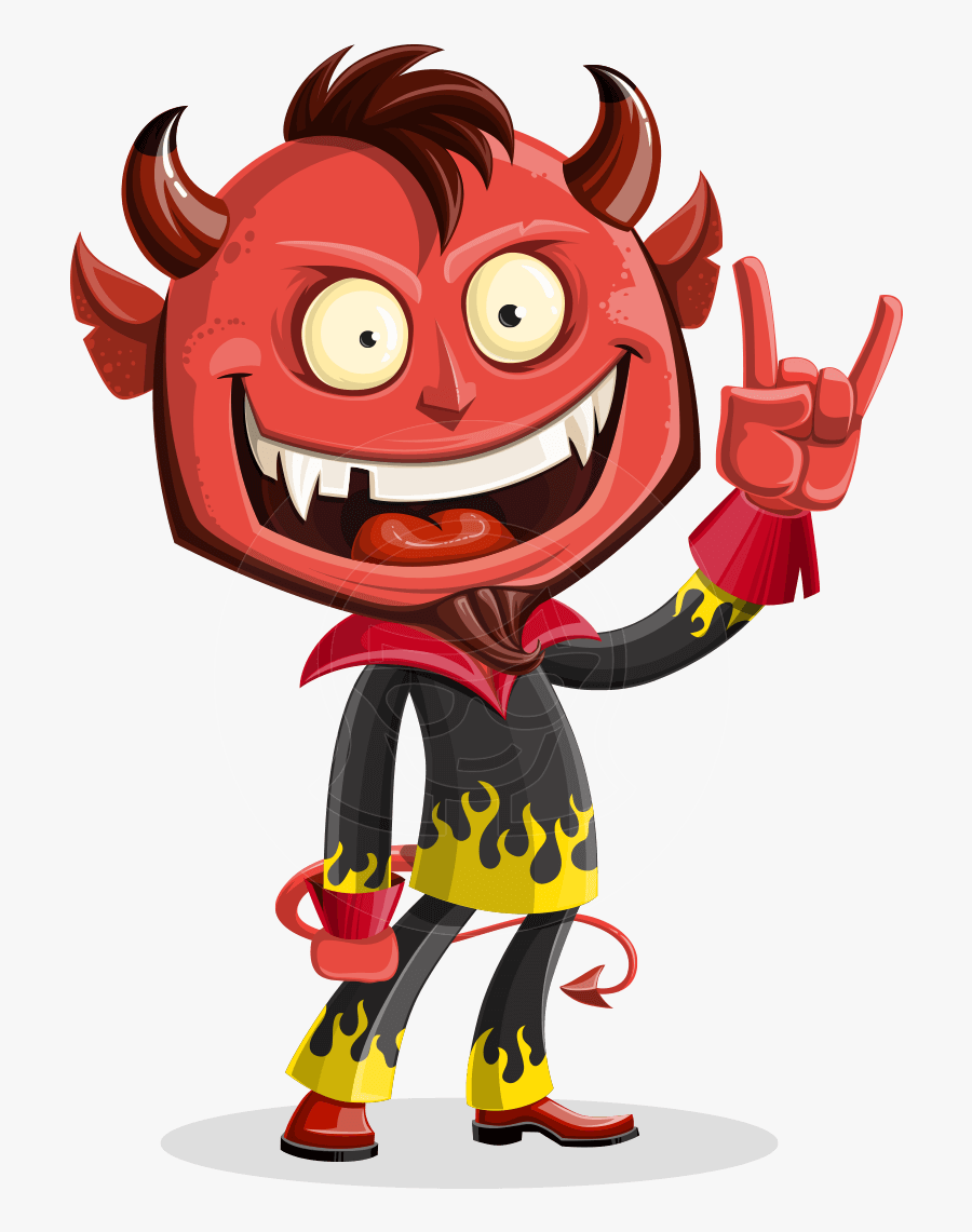Transparent Red Devil Clipart - Devil Cartoon Character , Free ...