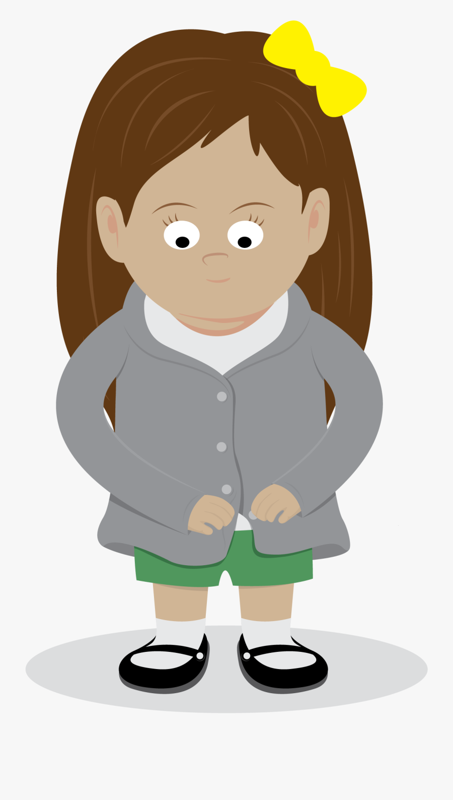 Small Child Buttoning Up Her Jumper - Cartoon , Free Transparent ...