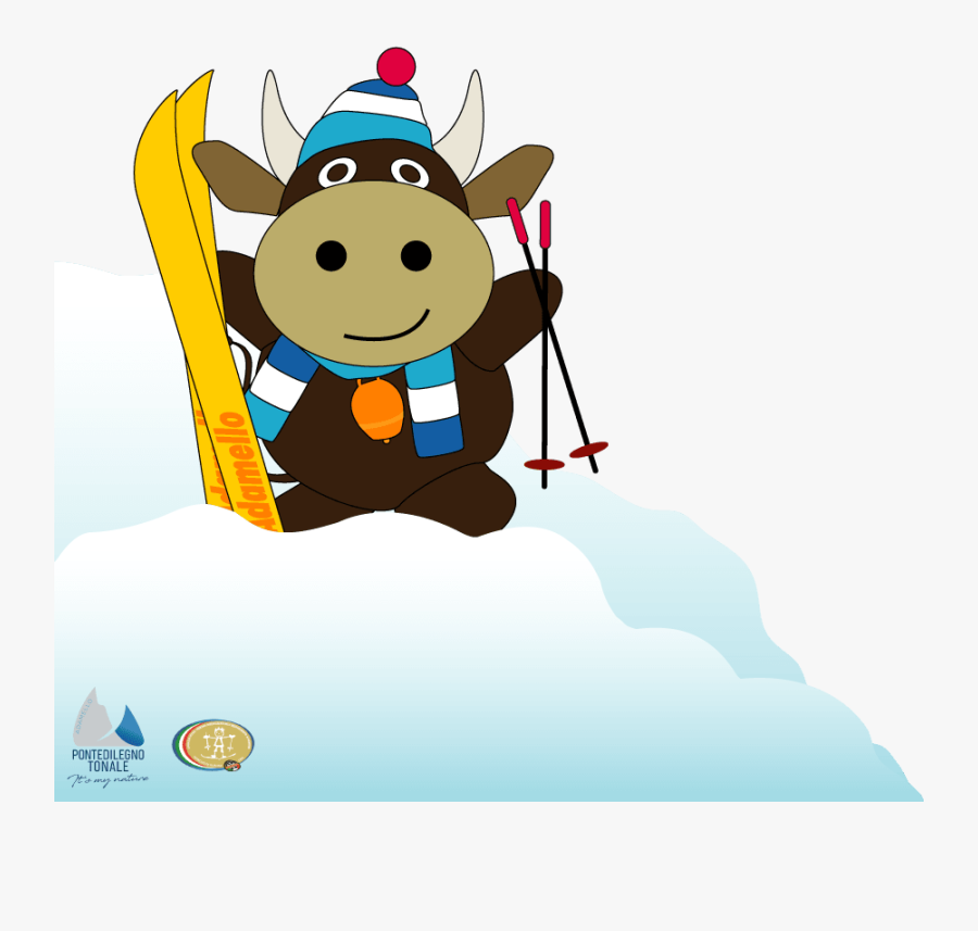 Mucca Adamellina Fantaski Scuola Sci Tonale Presena - Cartoon , Free ...