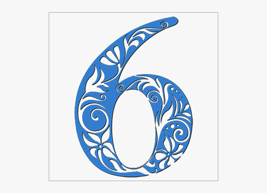 Numerology Number 6 Blue , Free Transparent Clipart - ClipartKey