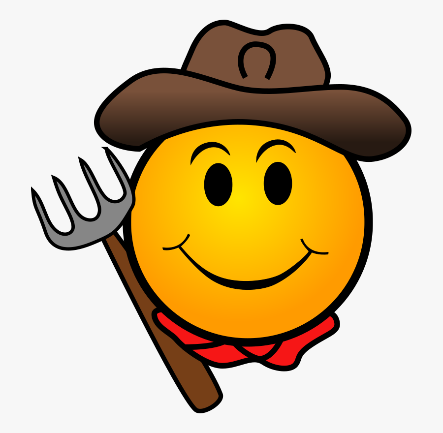 Cowboy, Farm, Farmer, Smiley, Trident, Dung Fork - Farmer Smiley Face ...
