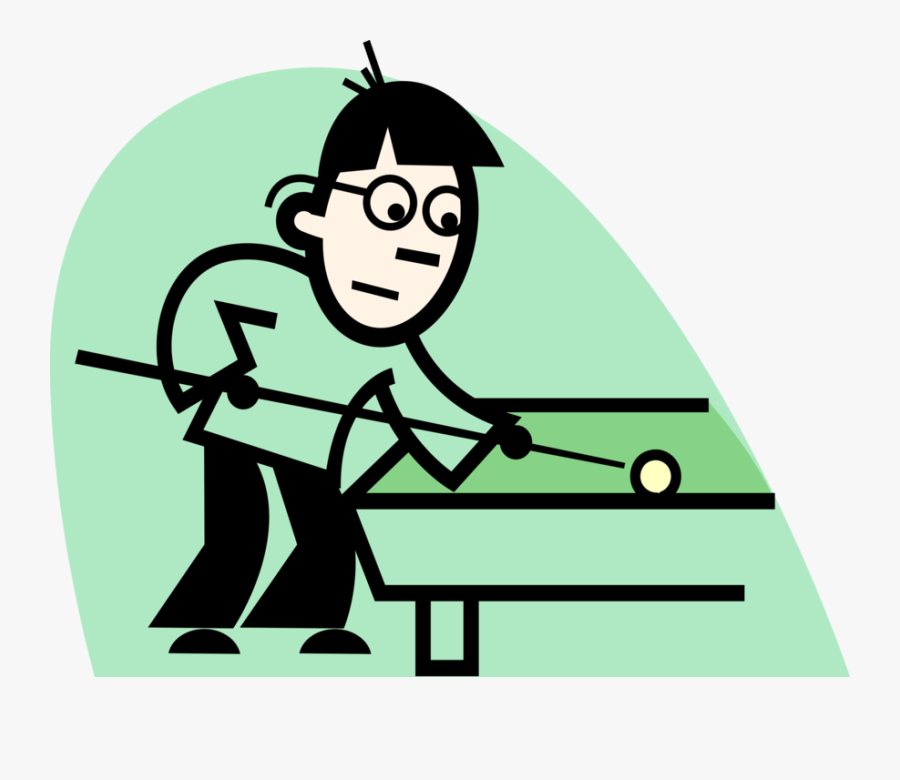 Vector Illustration Of Sport Of Billiards Pool Player - Kid Speaking ...