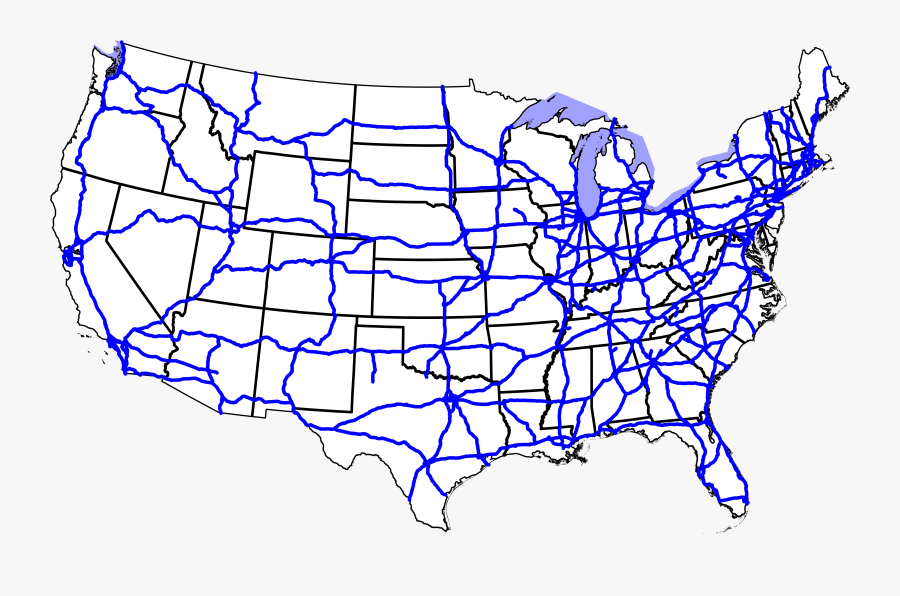 Usa Clipart Usa Road Map - Us Interstate Highway System , Free ...