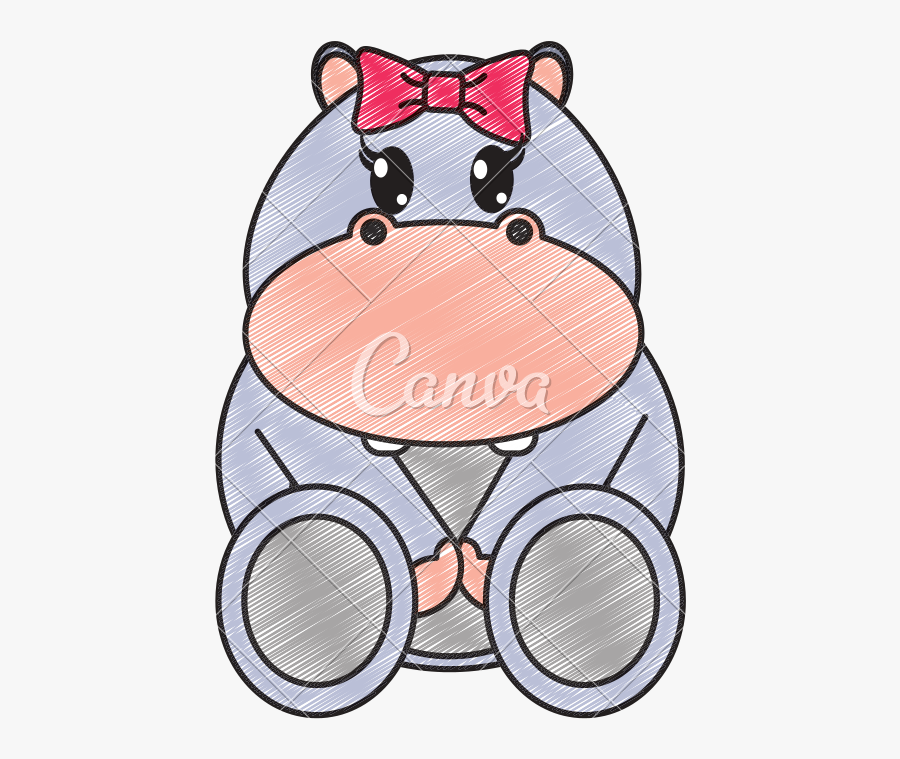 Transparent Baby Hippo Png - Cute Elephant With Ribbon Clipart , Free ...