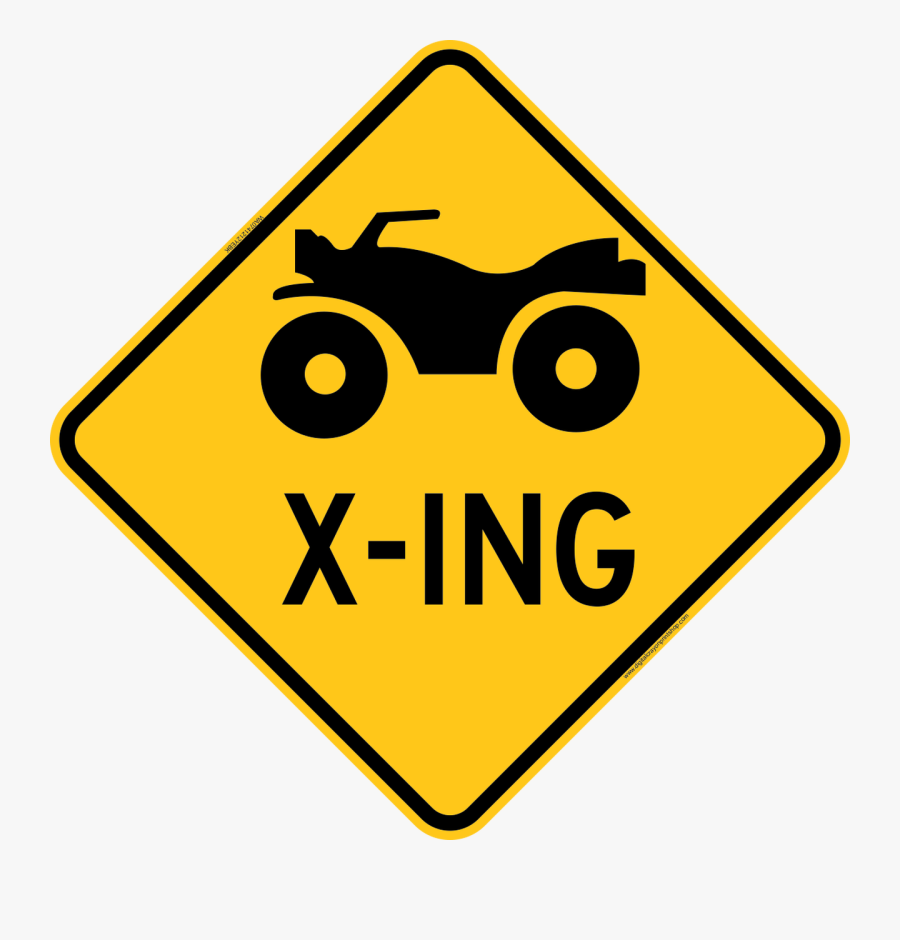 Atv Crossing Warning Trail Sign Yellow - School Zone Sign , Free ...