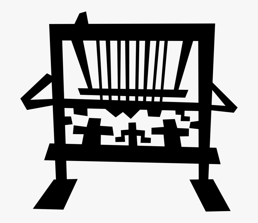 Vector Illustration Of Weaving Loom In Industrial Textile - Loom ...