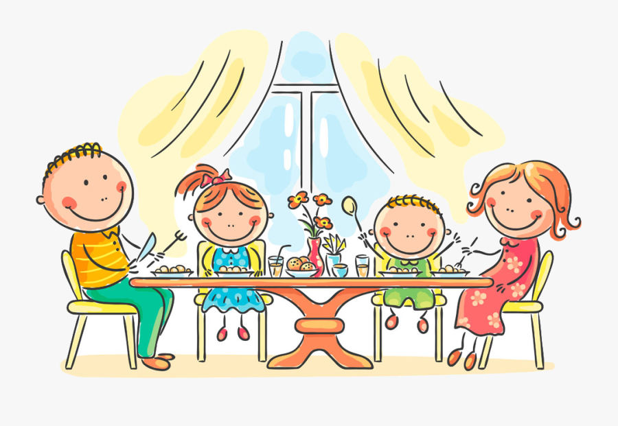 Meal Dinner Eating Clip Art - Cartoon Dinner With Family , Free ...