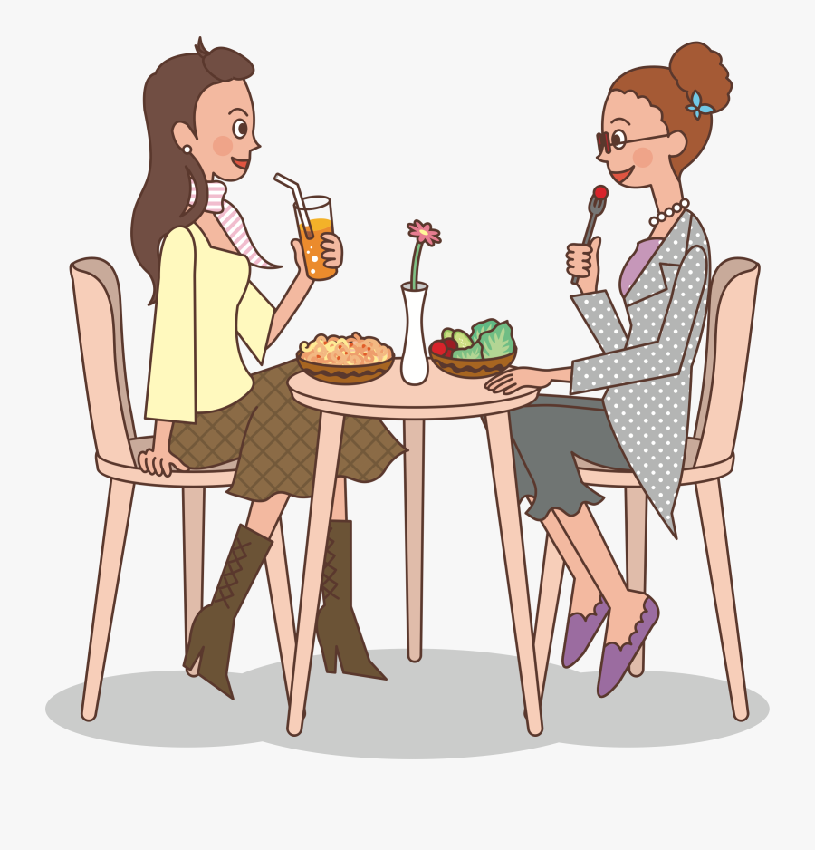 Ladies At Lunch Big - Ladies Eating Lunch Clipart , Free Transparent ...