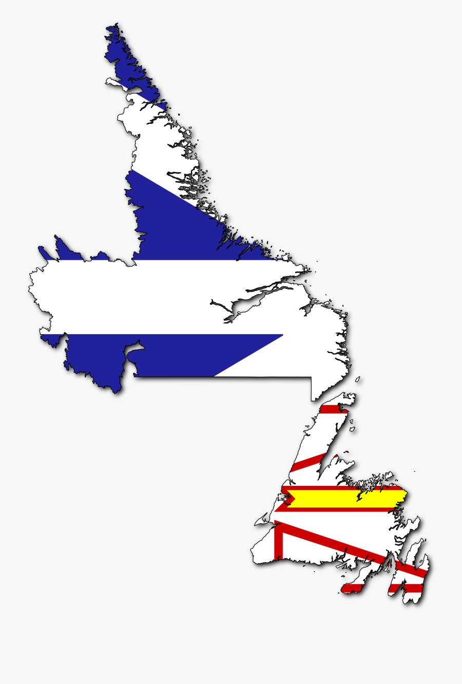 Newfoundland And Labrador Flag Map , Free Transparent Clipart - ClipartKey