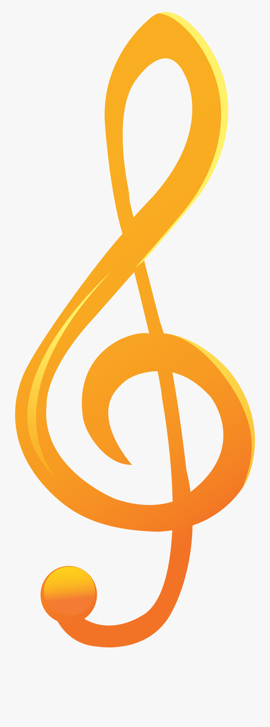 Orange Treble Clef Transparent , Free Transparent Clipart - ClipartKey