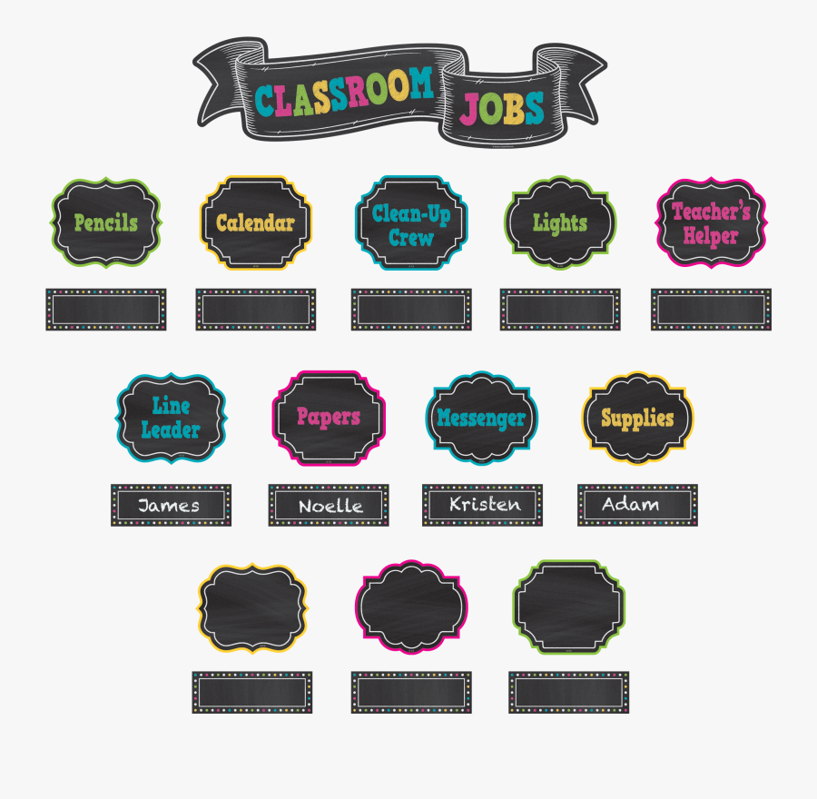 Chalkboard Brights Classroom Jobs , Free Transparent Clipart - ClipartKey