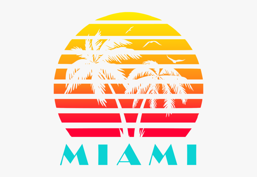 80s Miami Sunset Art , Free Transparent Clipart - ClipartKey