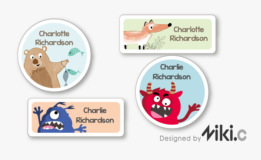 Designer Labels By Niki C - Cartoon , Free Transparent Clipart - ClipartKey