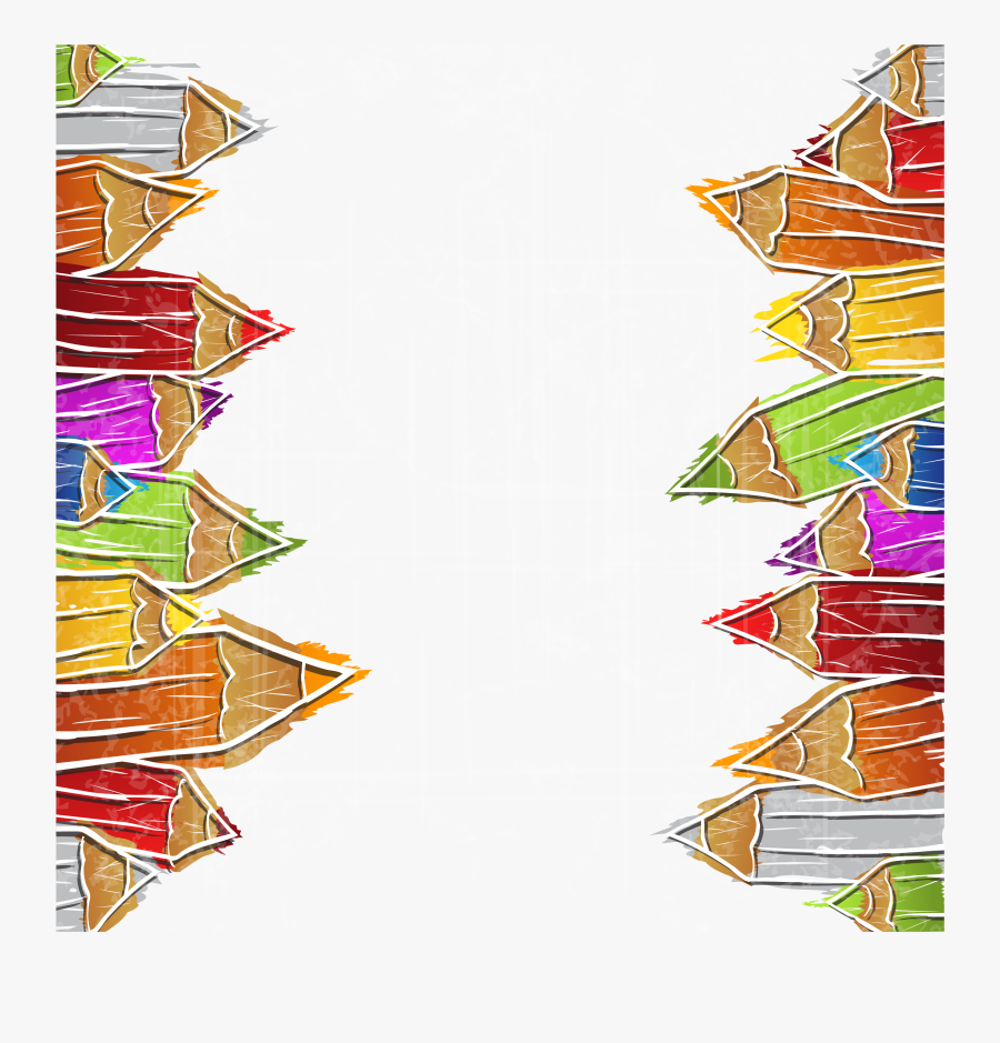 Transparent Pencil Vector Png - Vector Borders Png Colorful , Free ...