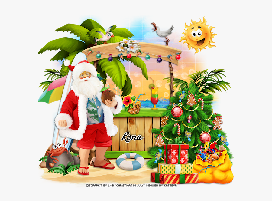 Christmasin July Rona - Cartoon , Free Transparent Clipart - ClipartKey