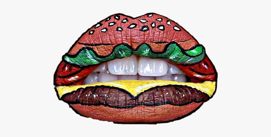 #lips #lipstick #cheeseburger #art #freetoedit - Lip Art Makeup Flowers ...