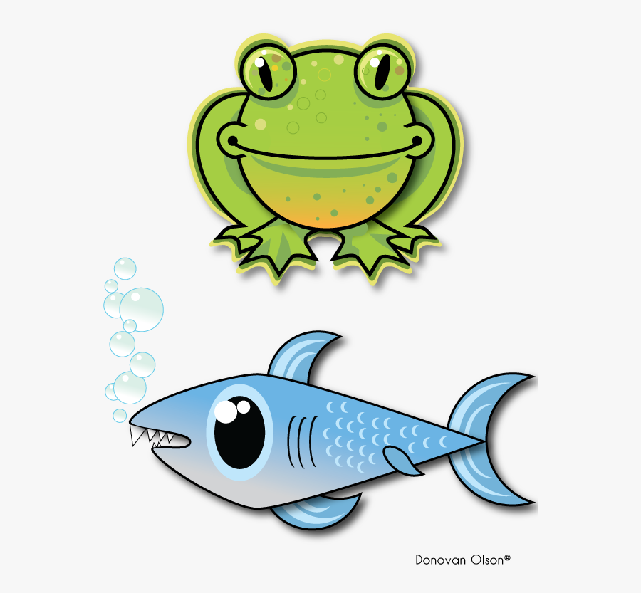 Frog And Fish Clipart - Fish And Frog Cartoon , Free Transparent ...