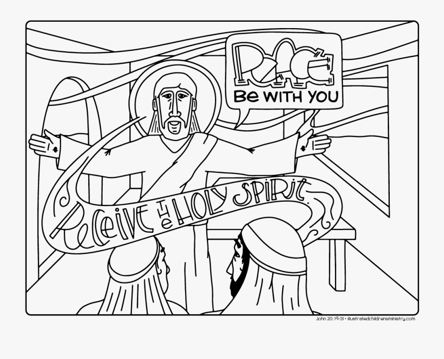 Bible Story Coloring Pages Spring Illustrated Children - John 20 19 31 ...