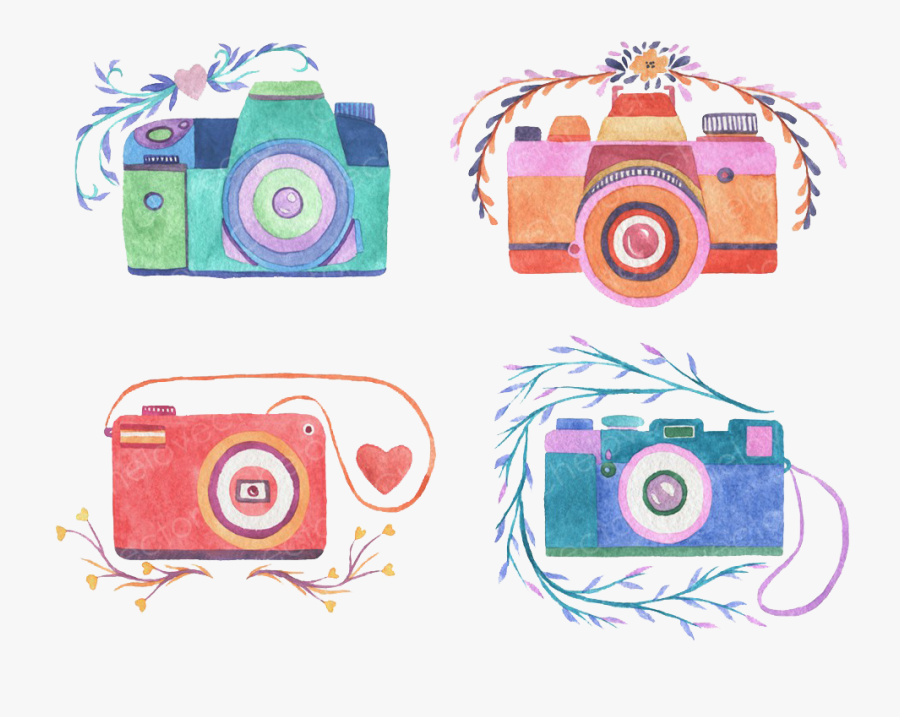 Camera Watercolor Painting Photography Drawing - Camera Clipart Pink ...