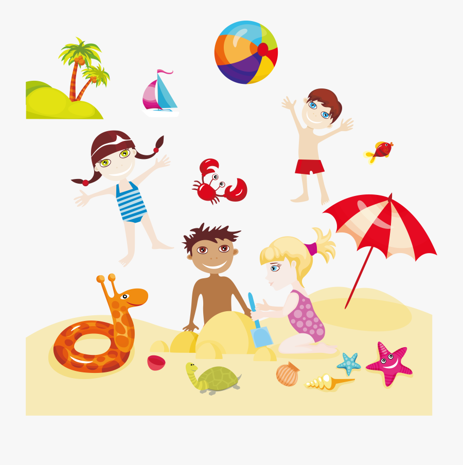 Activities At The Beach Cartoon , Free Transparent Clipart - ClipartKey