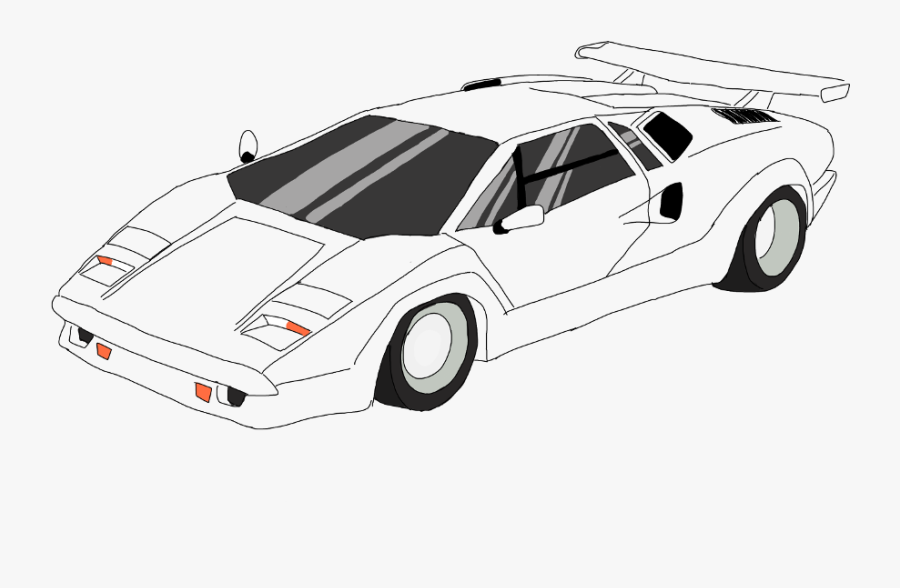 Transparent Clipart Lamborghini - Lamborghini Countach Drawing , Free ...