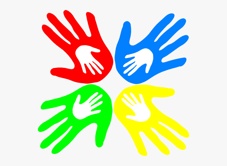 Four Colored Hands 45 Degree Svg Clip Arts , Free Transparent Clipart ...
