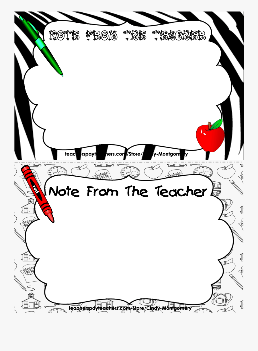 A Note From The Teacher Follower Freebie L Super Cute - Note From The ...