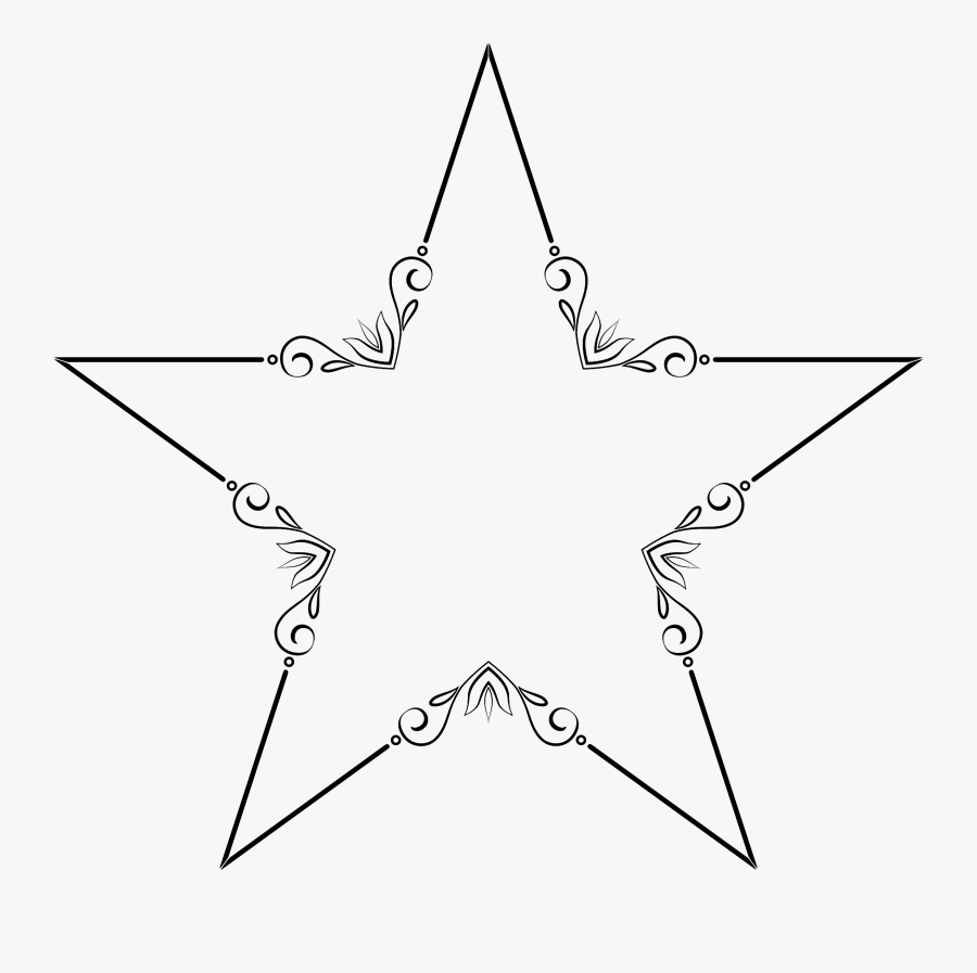 Elegant Flourish Frame Star Stock - Star Photo Frame Transparent , Free ...