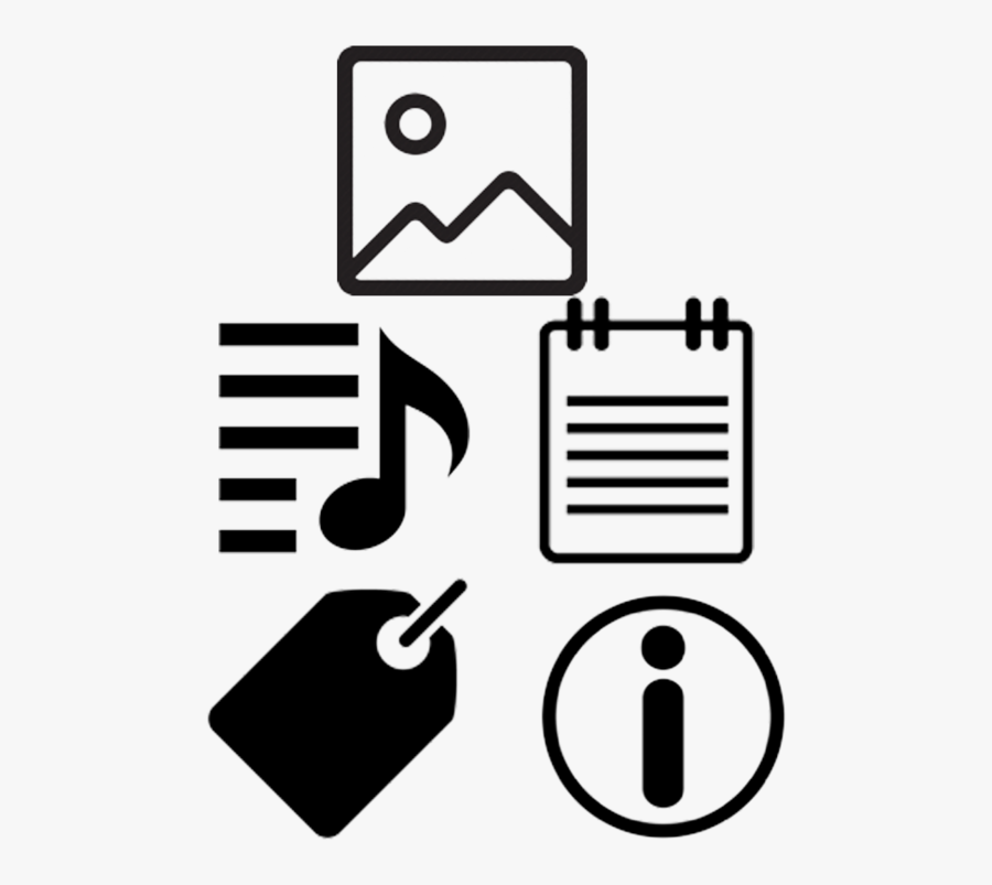 Download Graphic Design Full - Notes Icon Black And White , Free ...