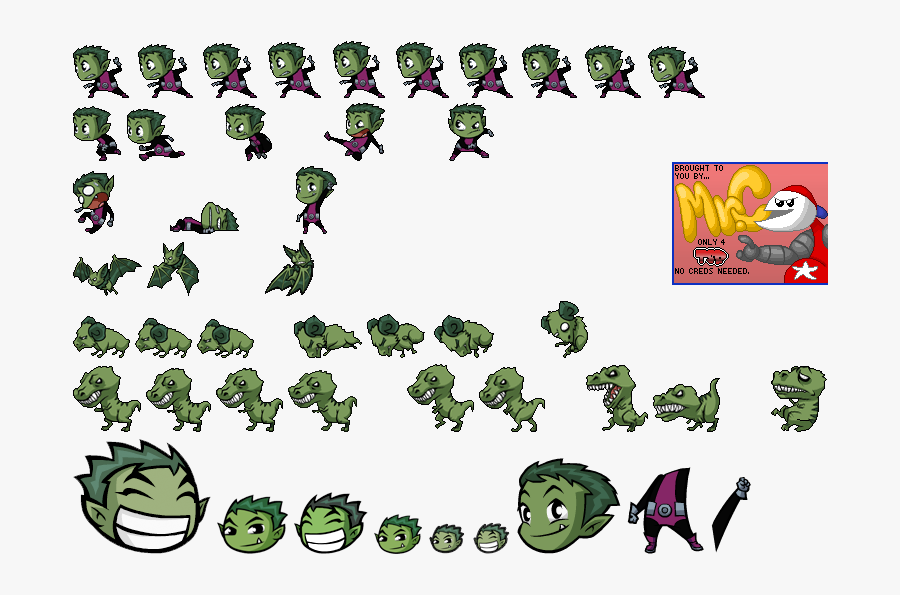 Teen Titans Beast Boy Sprite , Free Transparent Clipart - ClipartKey