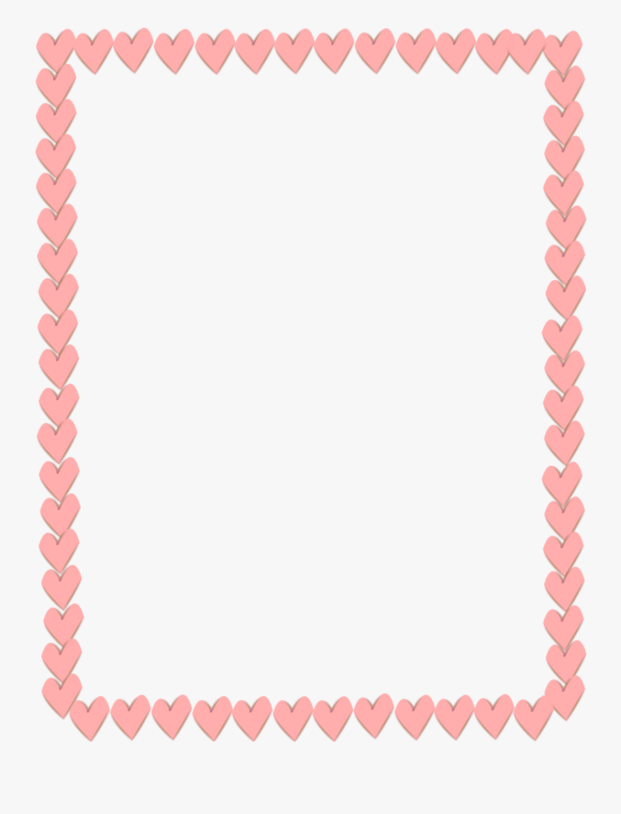 Pink Hearts Border Page Frames Holiday Clipart - Transparent Background ...