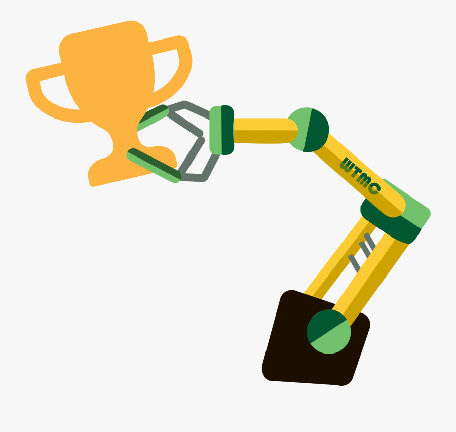 Robotic Arm Holding A Trophy In Its Claw Clipart , - Robot Holding ...