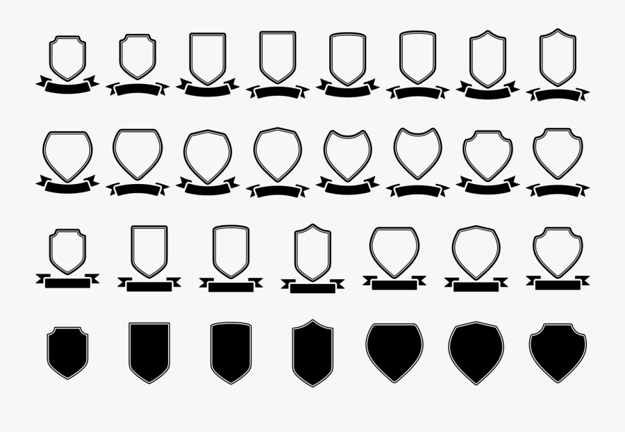 Shield Clipart Template Vector - Shield Ribbon Vector , Free ...