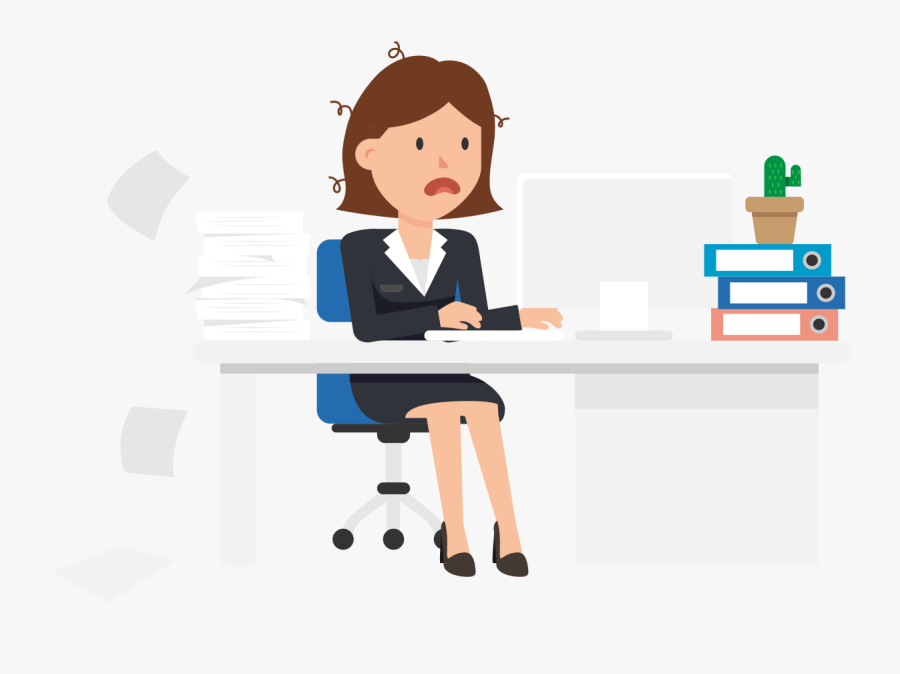 Stress Clipart Computer Stress - Woman Stressed At Work Cartoon , Free ...