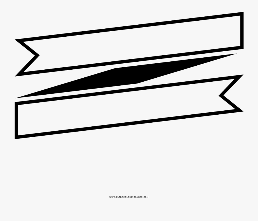 Transparent Straight Banner Clipart - Line Art , Free Transparent ...