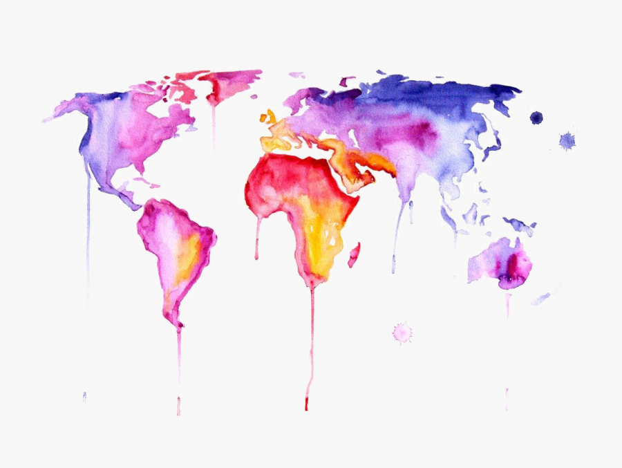 Abstract World Map Png Clipart - World Map Watercolor , Free ...