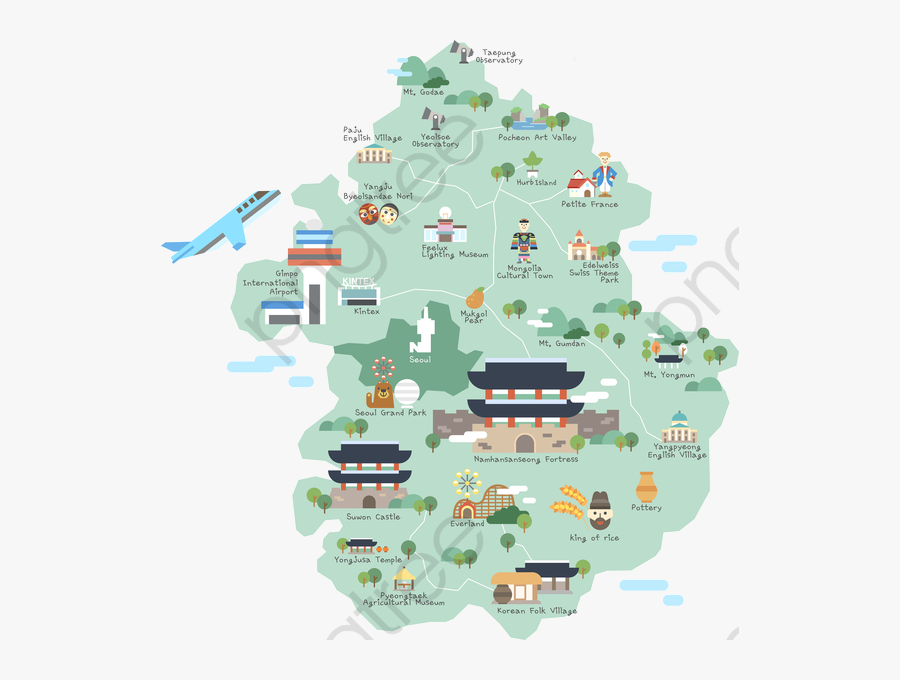 Map Clipart Cute - South Korea Cute Map , Free Transparent Clipart ...