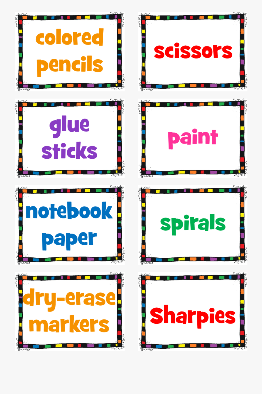 School Supplies Labels Photos - Majorelle Blue , Free Transparent ...