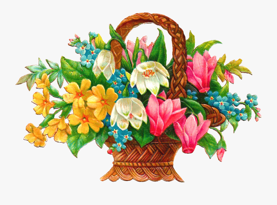 Free Flower Basket Clip Art - Basket Of Flowers Clip Art , Free ...