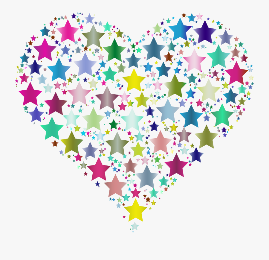 Black Hearts And Star - Colorful Heart And Star , Free Transparent ...
