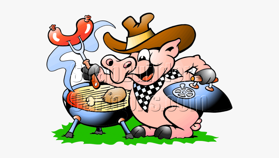 Pig Cooking At Bbq Grill - Flying Pig Bbq Clipart , Free Transparent ...