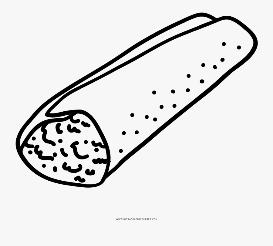 Burrito Coloring Page Clipart , Png Download - Burrito Clipart Black ...