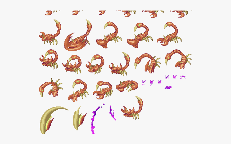 Scorpion Clipart Pixel - Scorpion Sprite Sheet , Free Transparent ...