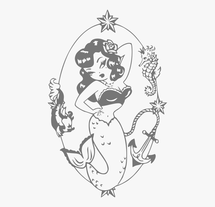 Pin Up Mermaid - Mermaid Pin Up Vector , Free Transparent Clipart ...