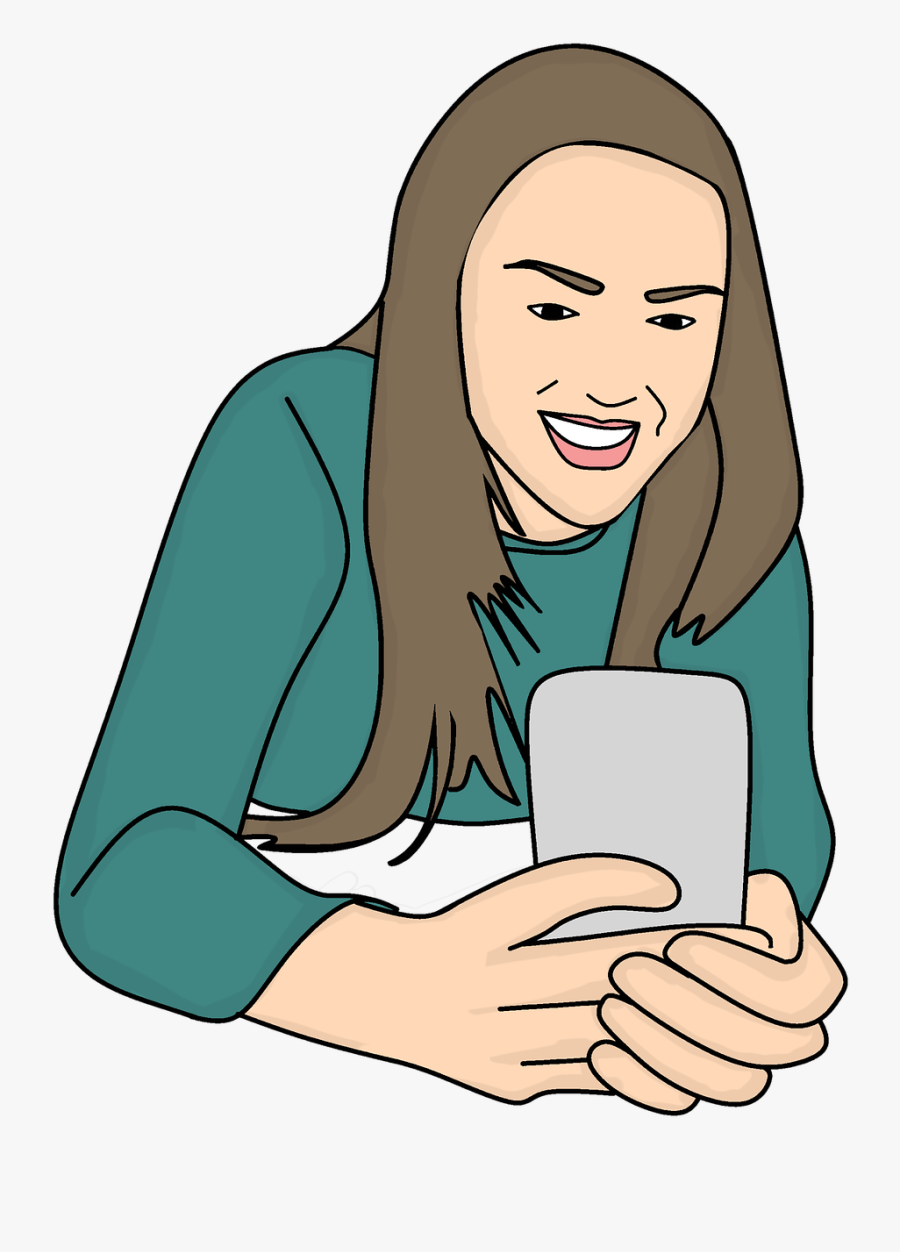 Mobile Internet Chatting Free Picture - Girl Texting Cartoon Png , Free ...