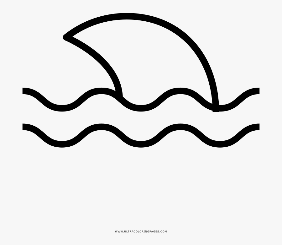 Shark Fin Coloring Page - Line Art , Free Transparent Clipart - ClipartKey