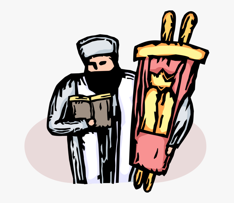 Vector Illustration Of Hebrew Jewish Rabbi With Sefer - Illustration ...