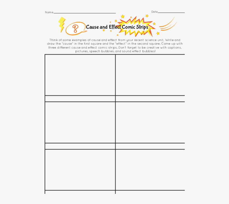 Cause And - Cause And Effect Comic Strip Template , Free Transparent ...