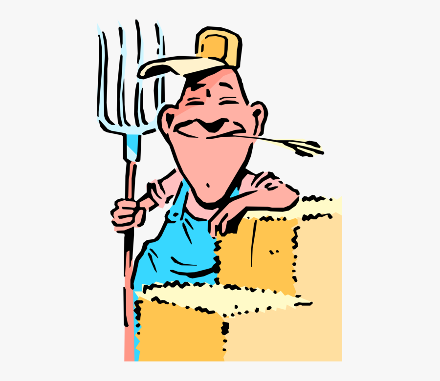 Vector Illustration Of Hayseed Farmer With Alfalfa - Cartoon Farmer ...