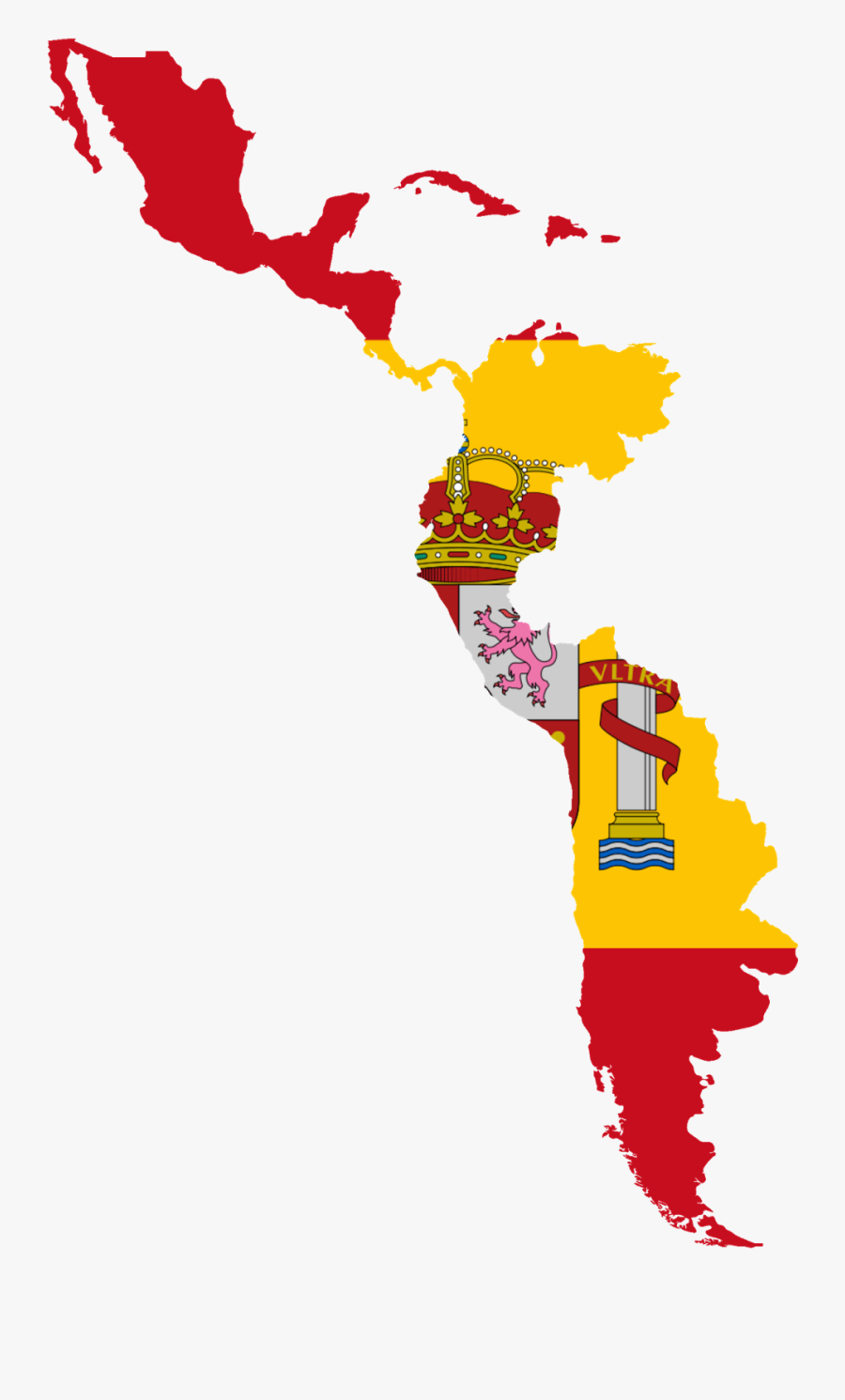 There Are So Many Spanish Speaking Countries In The - Flag Map Of North ...